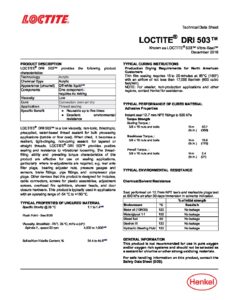 ND Industries | Loctite Vibra-Seal 503 (DRI 503) TDS