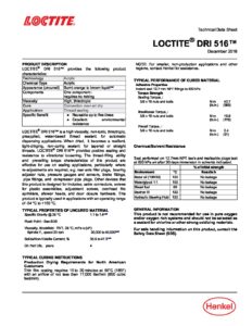 ND Industries | Loctite Vibra-Seal 516 (DRI 516) TDS
